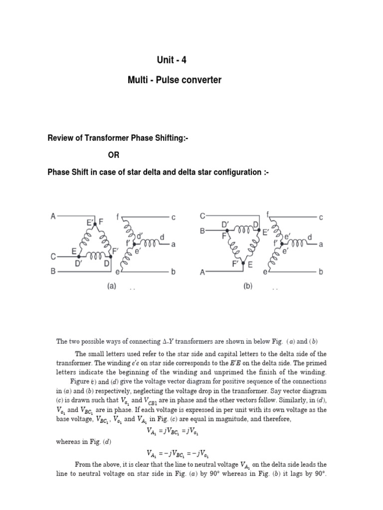 Phase shift in star delta transformer | PDF | Electric Power | Physical ...