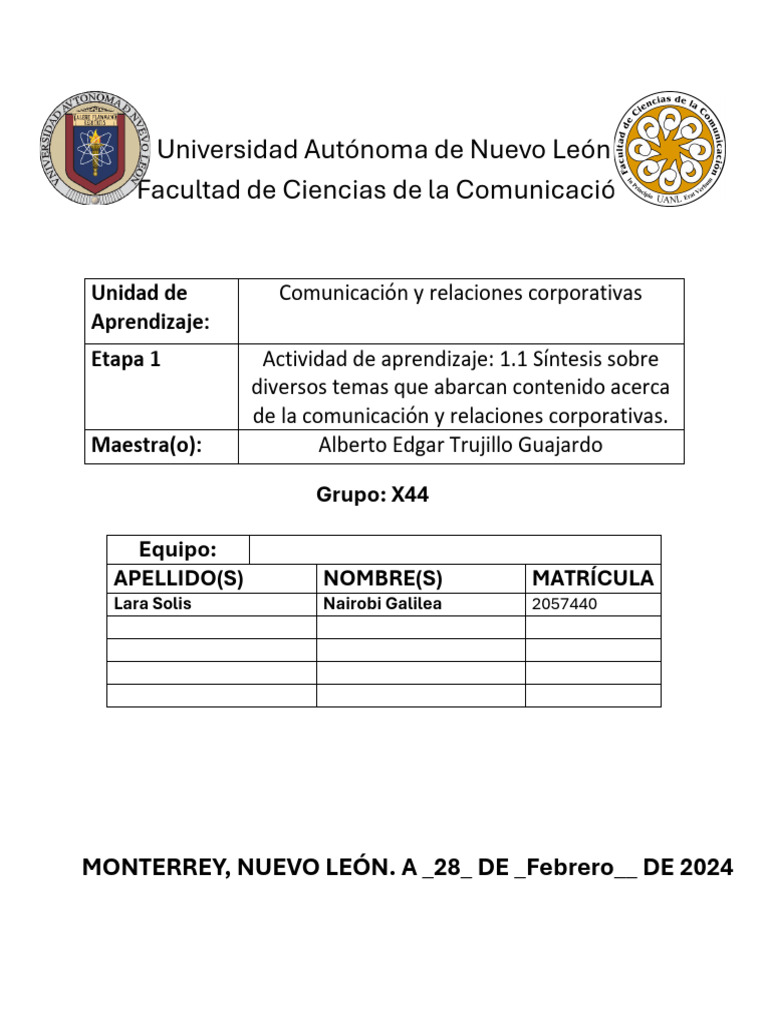 ACT 1.1 Comunicaciones Corporativas | PDF | Comunicación | Business