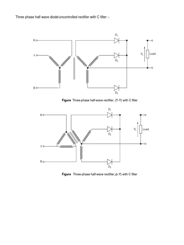 Three Phase Half and Full Wave Diode or Uncontrolled Rectifier With C ...