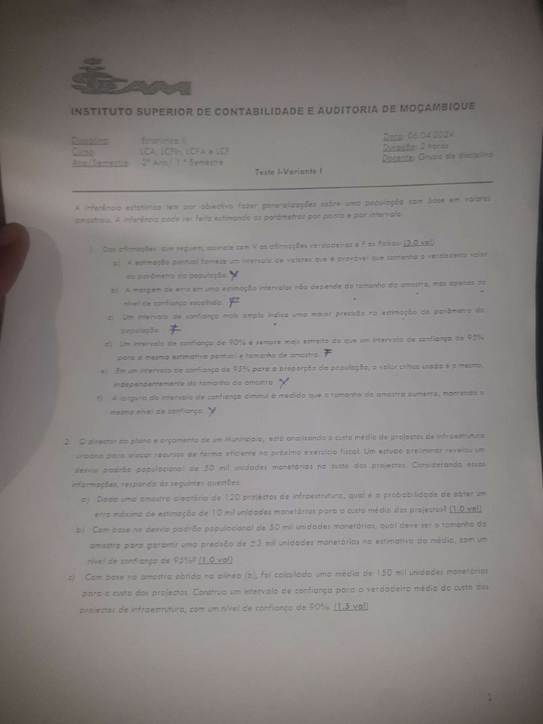 Teste de Estatística | PDF