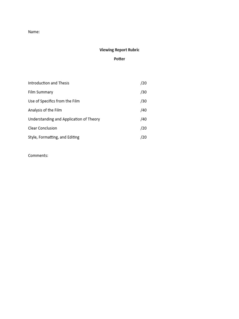 Viewing Report Rubric | PDF