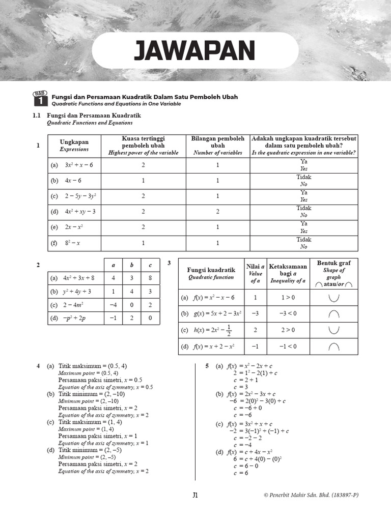Jawapan Modul & Aktiviti Superb SBP Matematik Tingkatan4 | PDF | Mathematics | Algebra