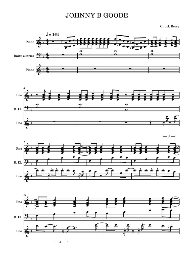 Johnny B Goode Piano e Voz | PDF | Rock Songs | Singles