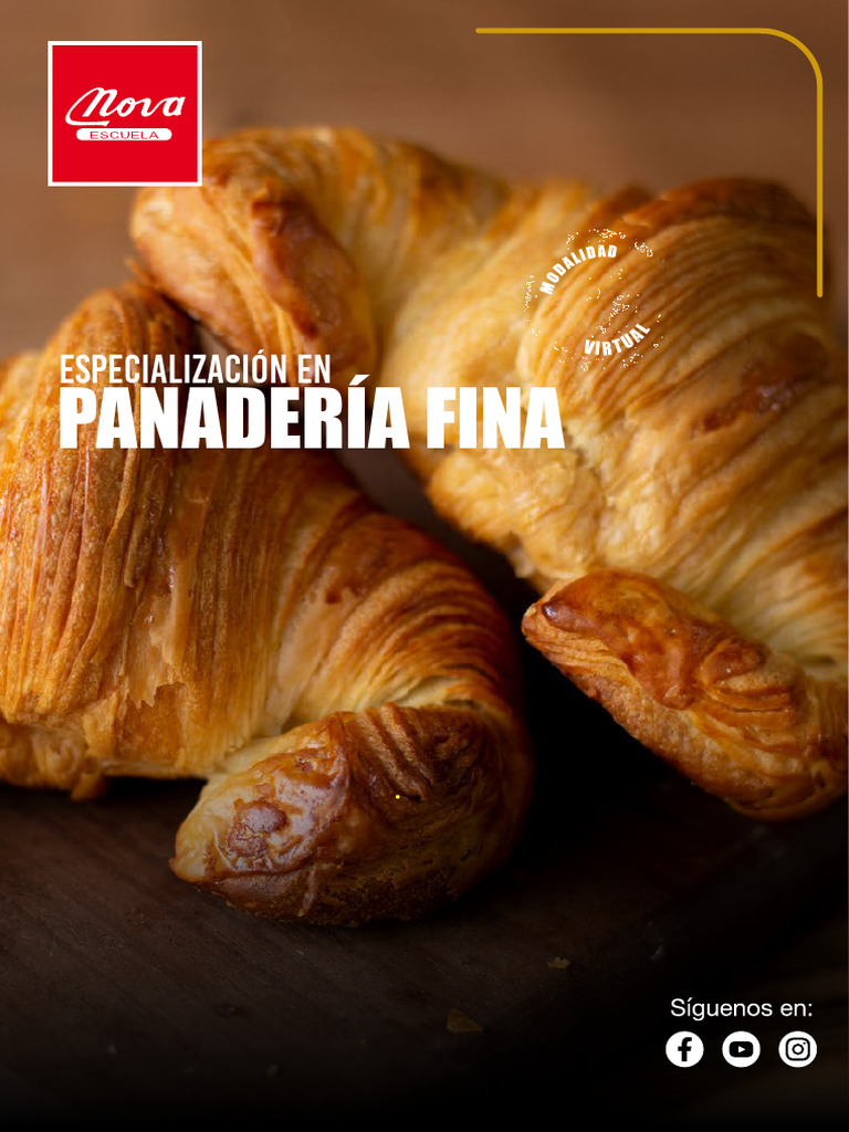 Nova Escuela Brochure Esp Panaderia Fina 2022 | PDF | Documento de identidad | Alimentos
