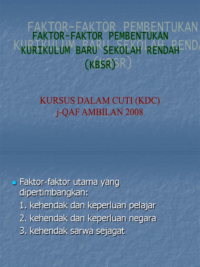 KBSR | PDF | Karier & Perkembangan | Seni