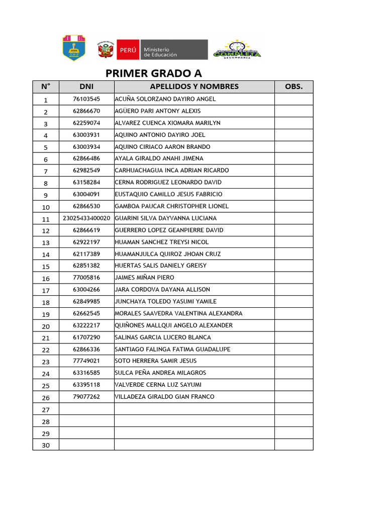 Alumnos Khasly y Yorianny en Grados | PDF