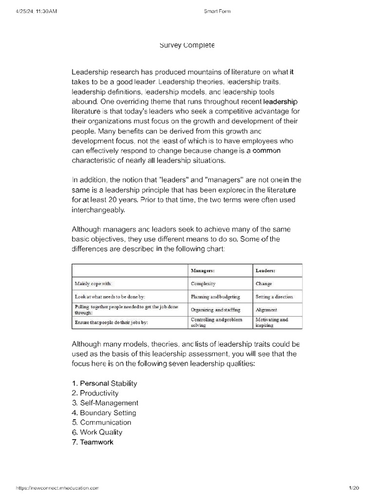 Self Assessment Pdf