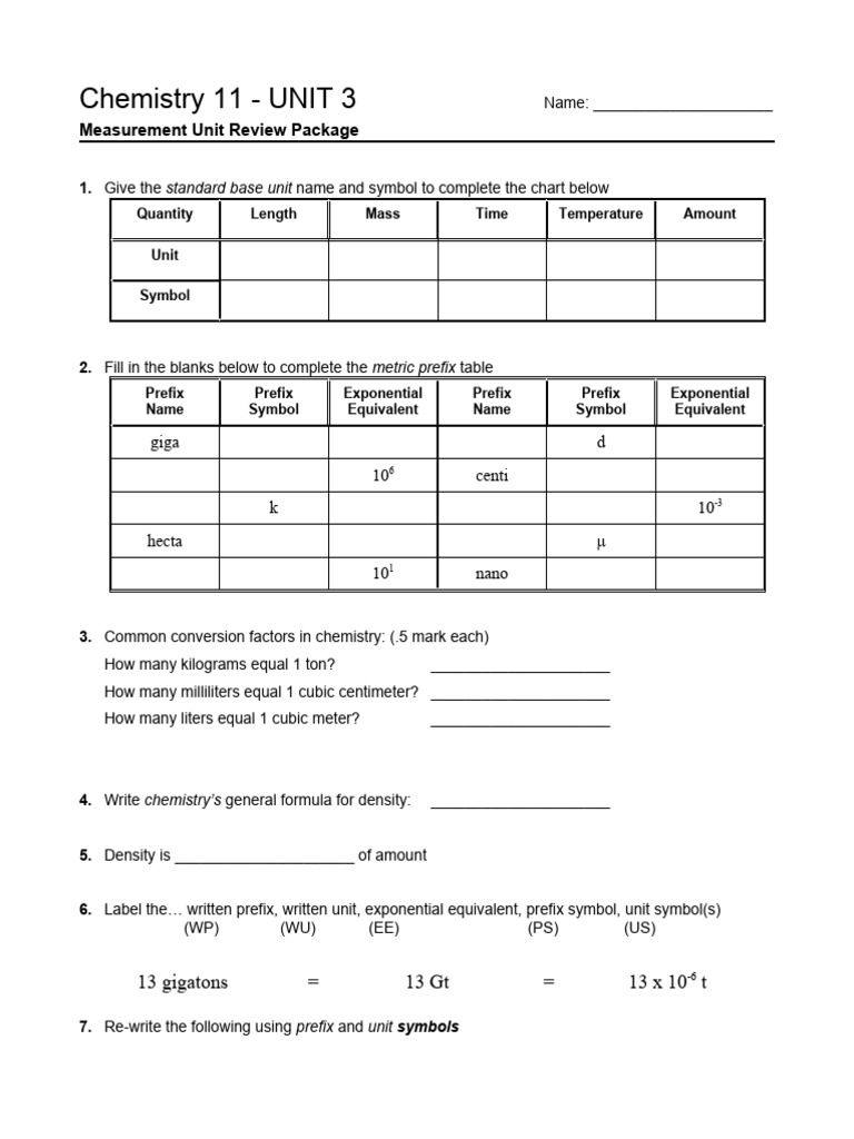 Measure - Review Package | PDF | Weighing Scale | Significant Figures