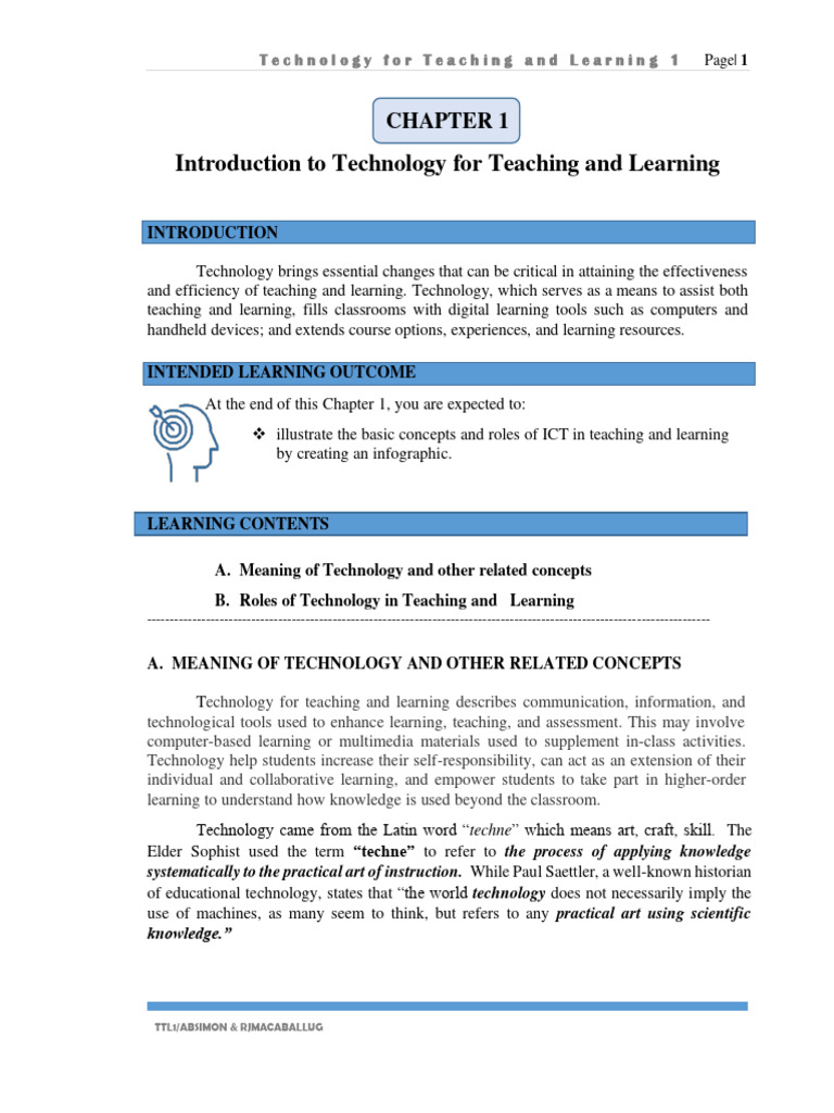 Chapter 1 for Students Course Module on TTL1 Revised Version Feb2024 ...