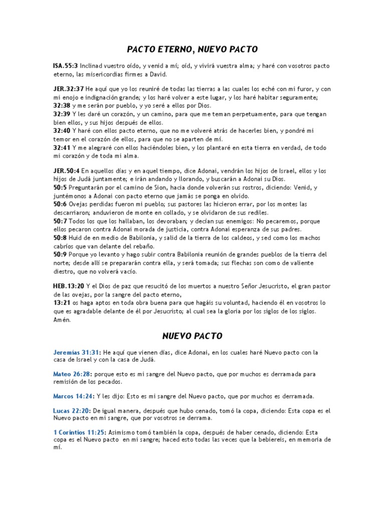 Pacto Eterno | PDF | Creencia religiosa y doctrina | Biblia