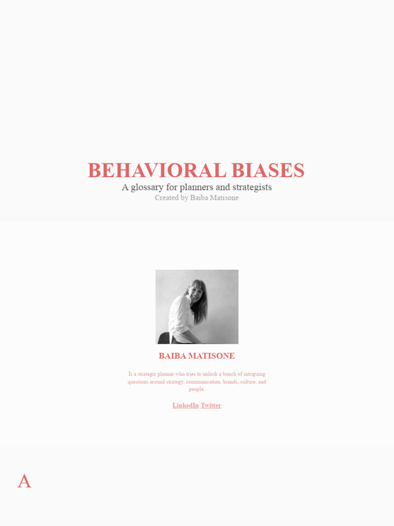 Glossary - Behavioural Biases | PDF | Bias | Mental Health