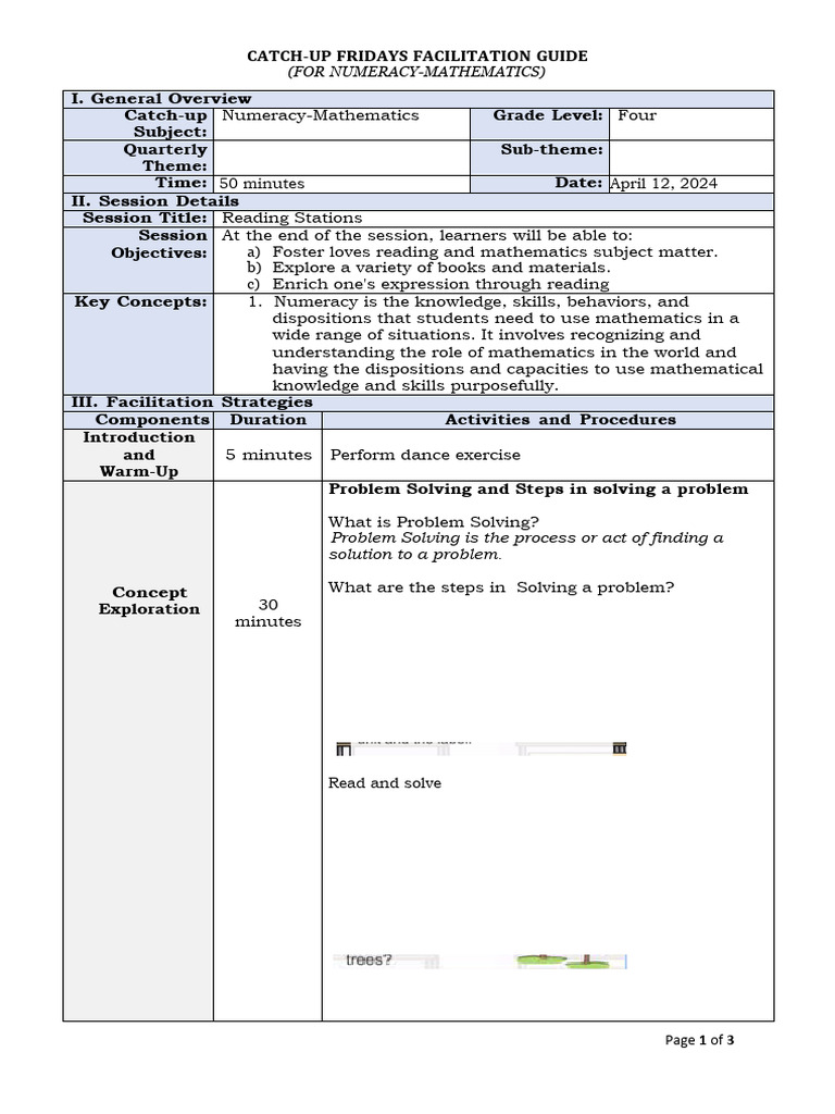 Numeracy Catch-Up Fridays Guide | PDF | Cognitive Psychology ...