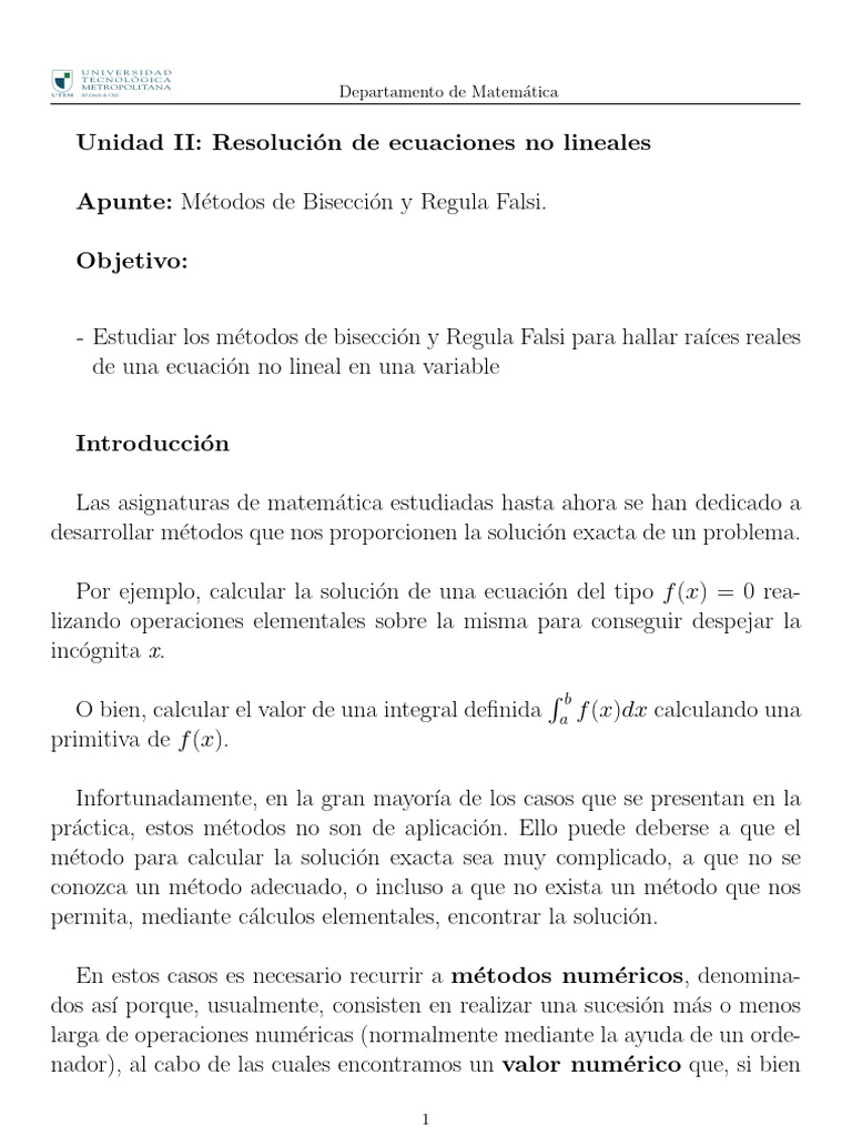 03 Apunte Método de Bisección y Regula Falsi | PDF | Ecuaciones ... 03 Apunte Método de Bisección y Regula Falsi | PDF | Ecuaciones ...
