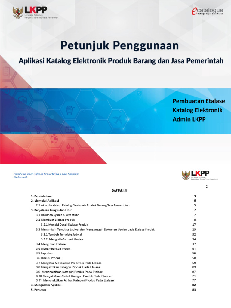 Panduan Pembuatan Etalase Produk E Katalog Admin LKPP | PDF