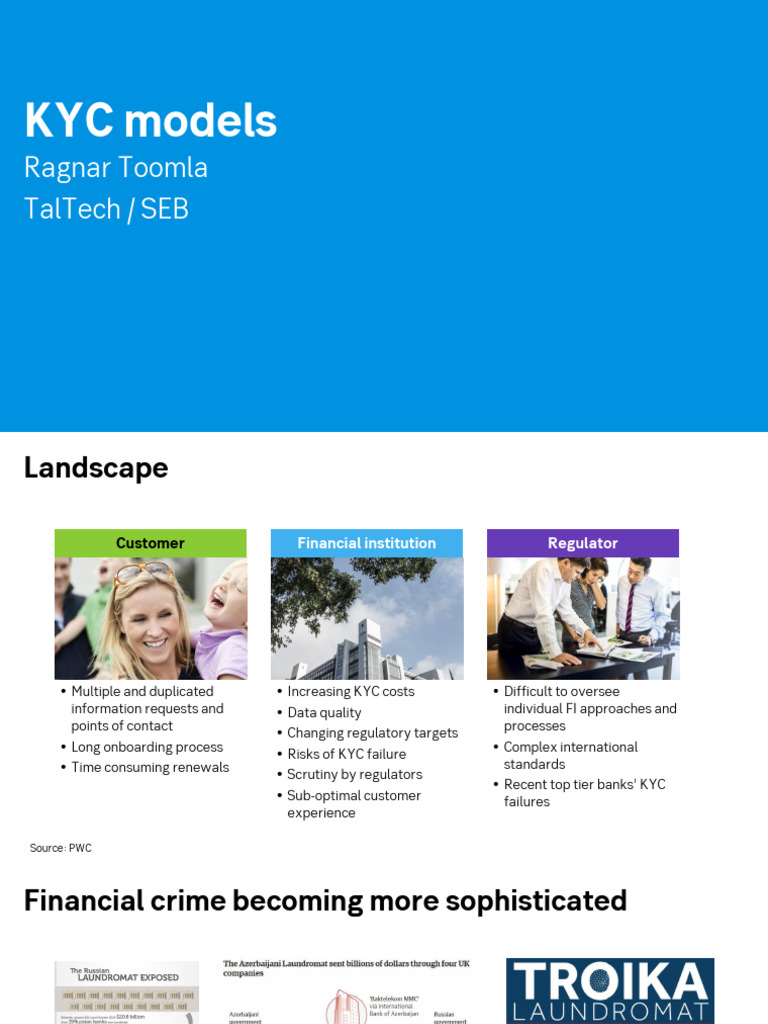 KYC Models and Mechanisms Ragnar Toomla SEB May 2019 | PDF | Banks ...