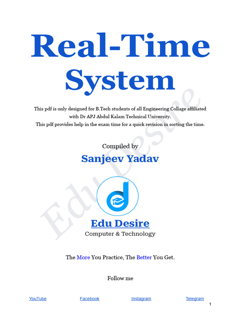 1680722035826Real-Time-System--1- | PDF | Real Time Computing | Scheduling (Computing)