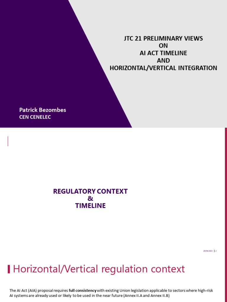 Flyai Forum Session3 Cen Celecec JTC 21 Preliminary Views | PDF ...