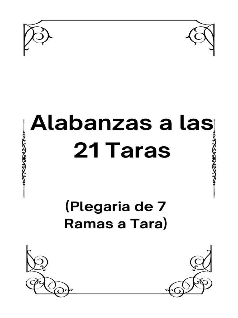 Alabanzas A Las 21 Taras Plegaria 7 Ramas A Tara | PDF