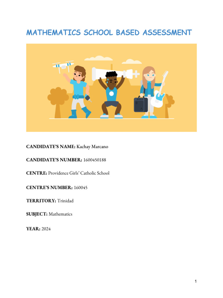 Mathematics School Based Assessment | PDF | Data