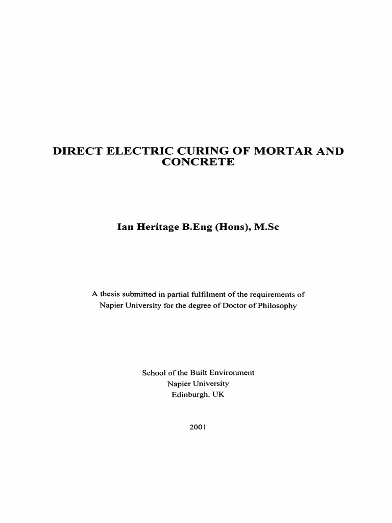 Direct Electric Curing of Concrete | PDF | Concrete | Cement