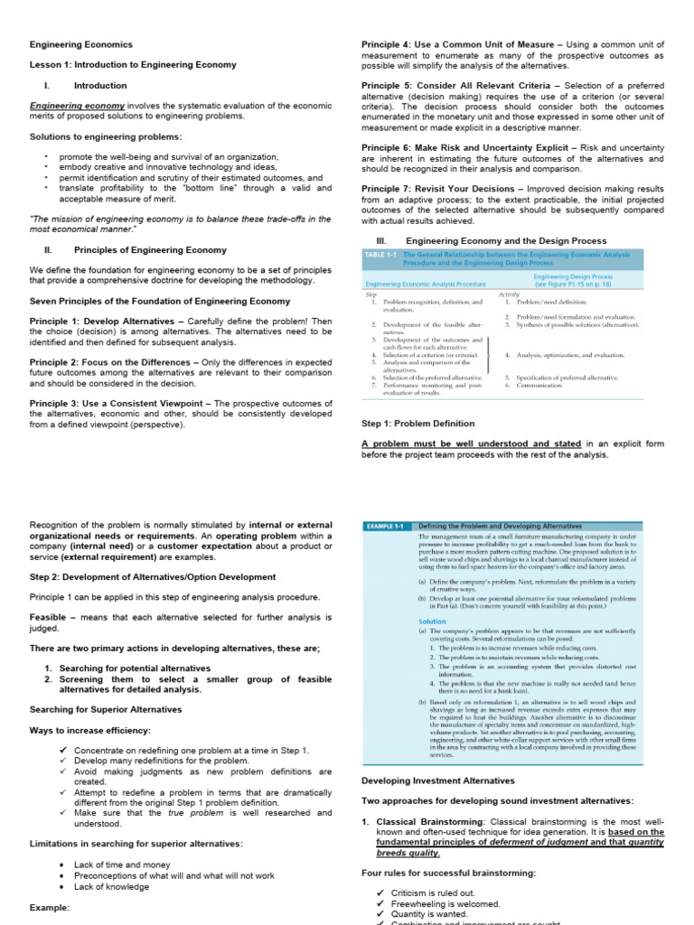 Five-Step Engineering Economy Analysis | PDF | Demand | Mathematical ...