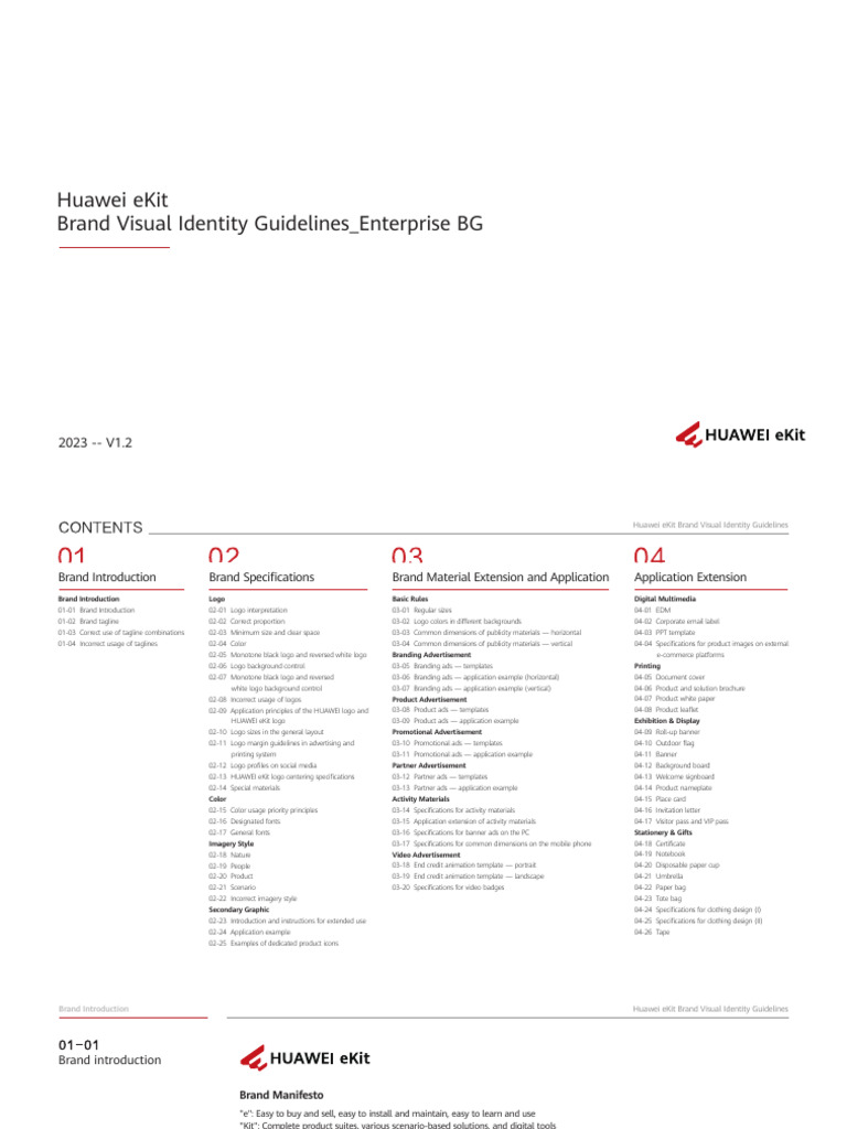 Huawei eKit Brand Guidelines 2023 | PDF | Page Layout | Brand