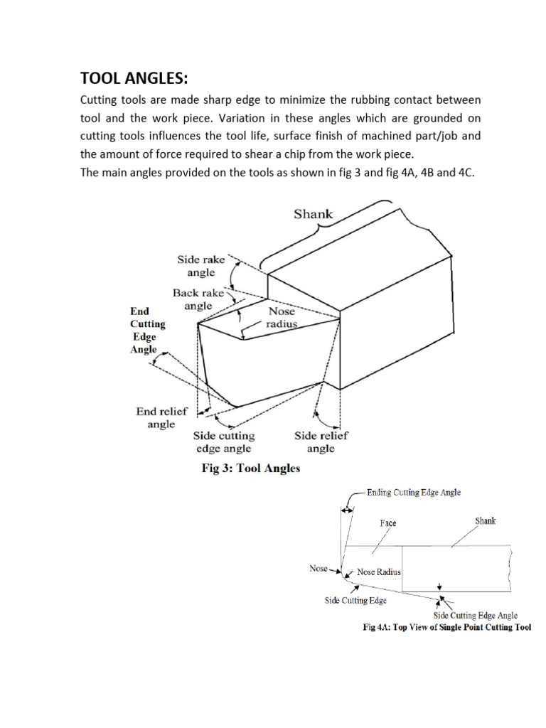 Tool Angles | PDF | Machining | Applied And Interdisciplinary Physics