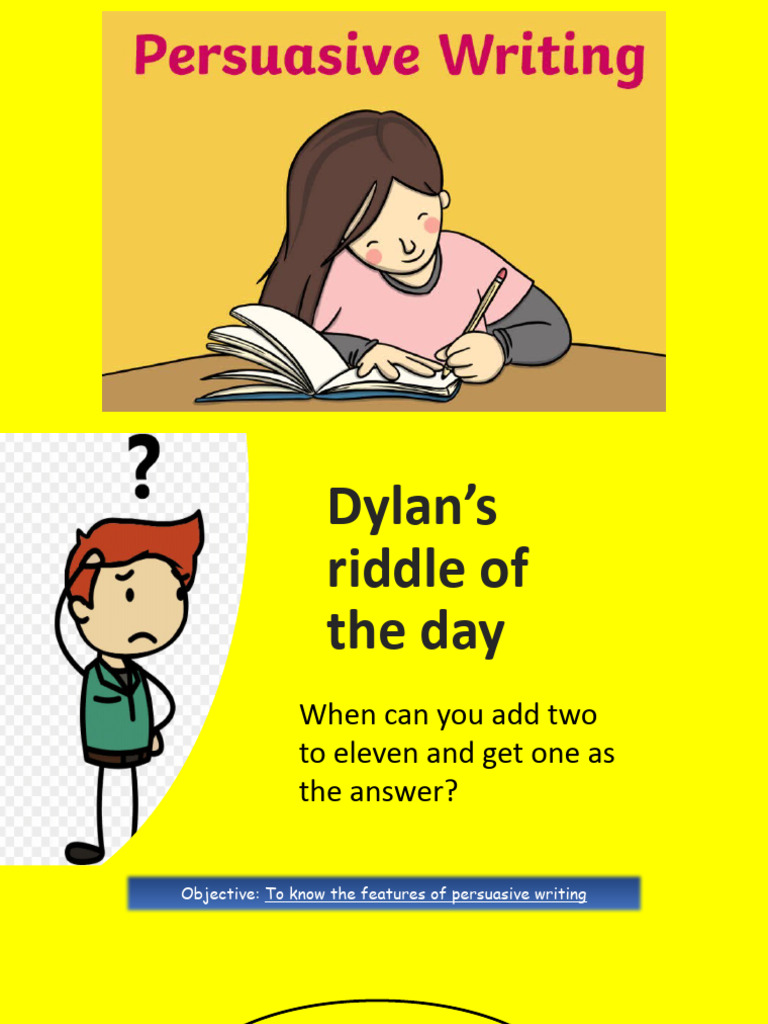 Features of Persuasive Writing | PDF | Rhetoric | Argument