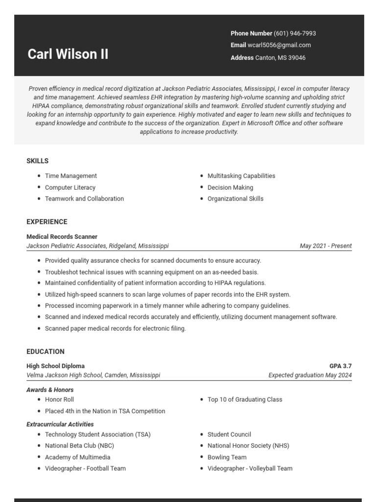 Carl Wilsonii Resume | PDF | Image Scanner | Medical Record