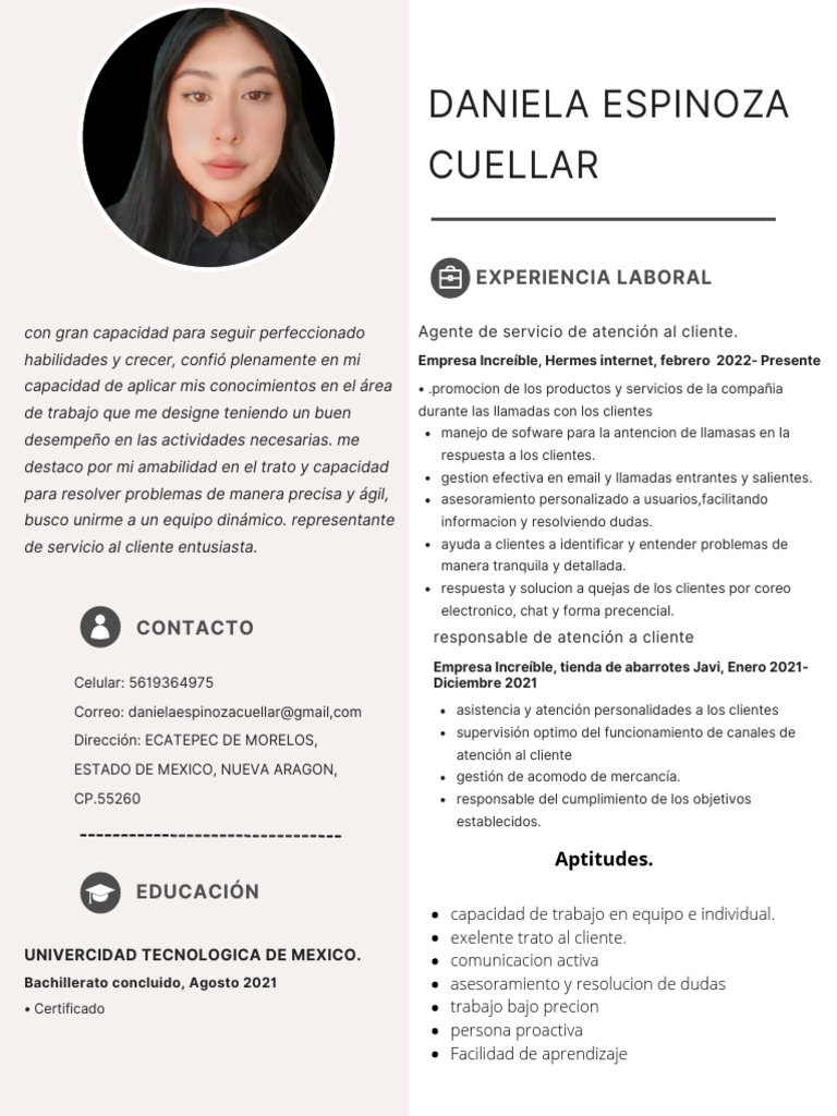 Daniela Espinoza Cuellar CV | PDF