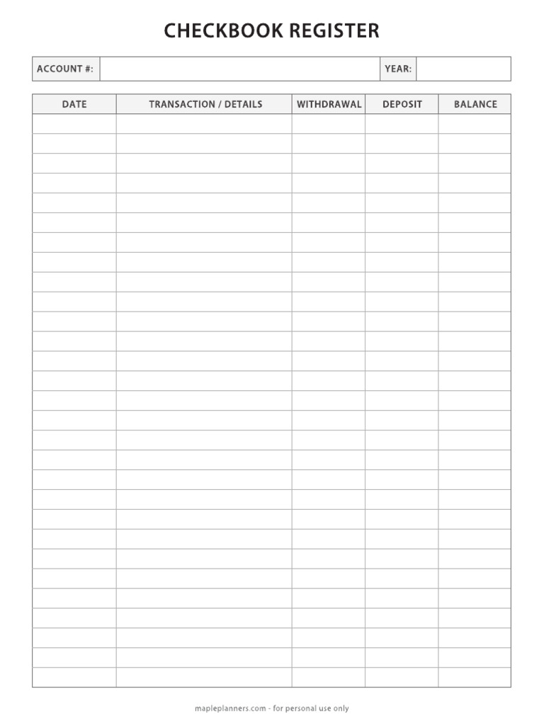 Checkbook-Register 1 | PDF