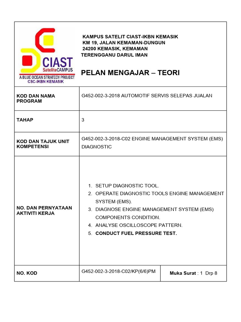Contoh Format Pelan Mengajar Teori | PDF