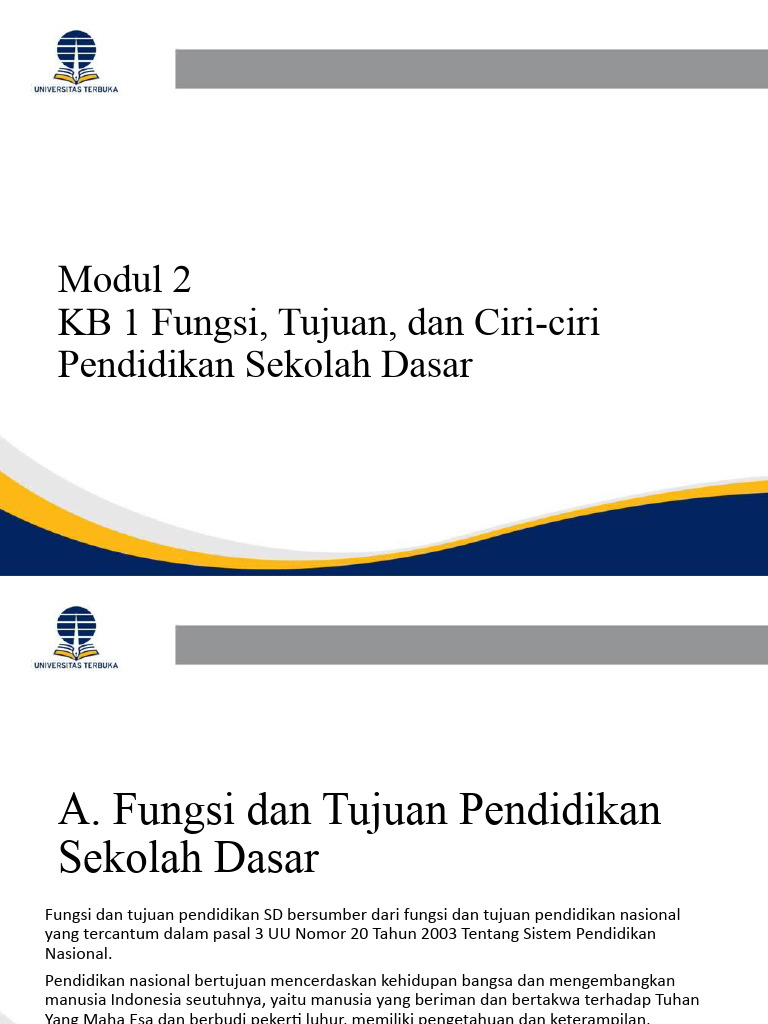 Perspektif Pendidikan Di SD Modul 2 KB 1 Dan 2 | PDF