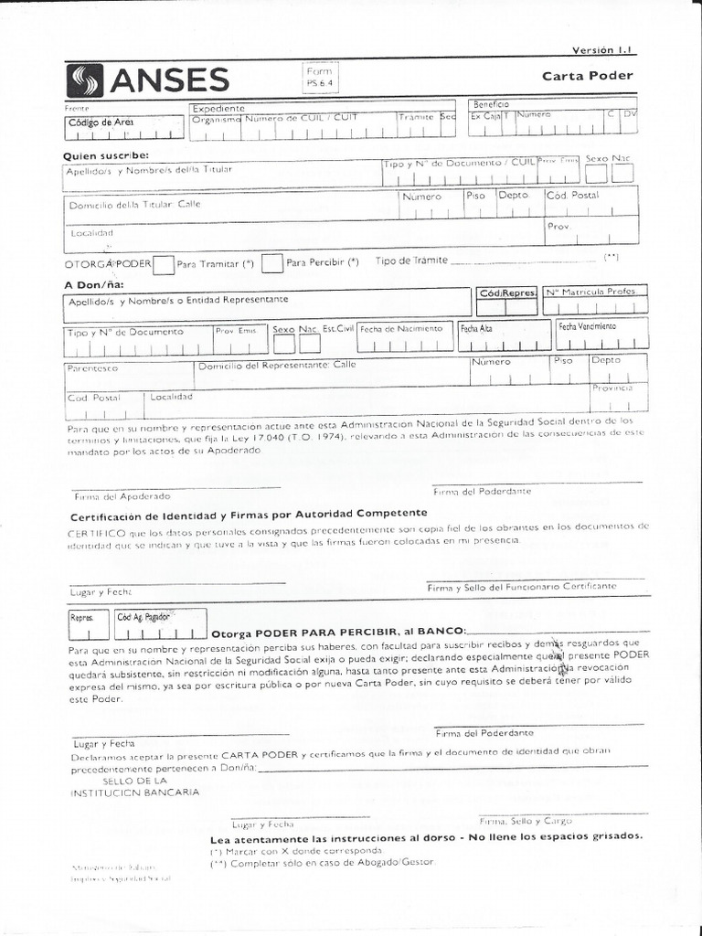 3013-Carta Poder ANSES | PDF