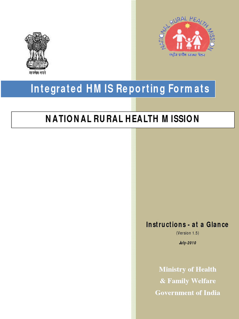 Integrated HMIS Reporting Formats: National Rural Health Mission | PDF ...