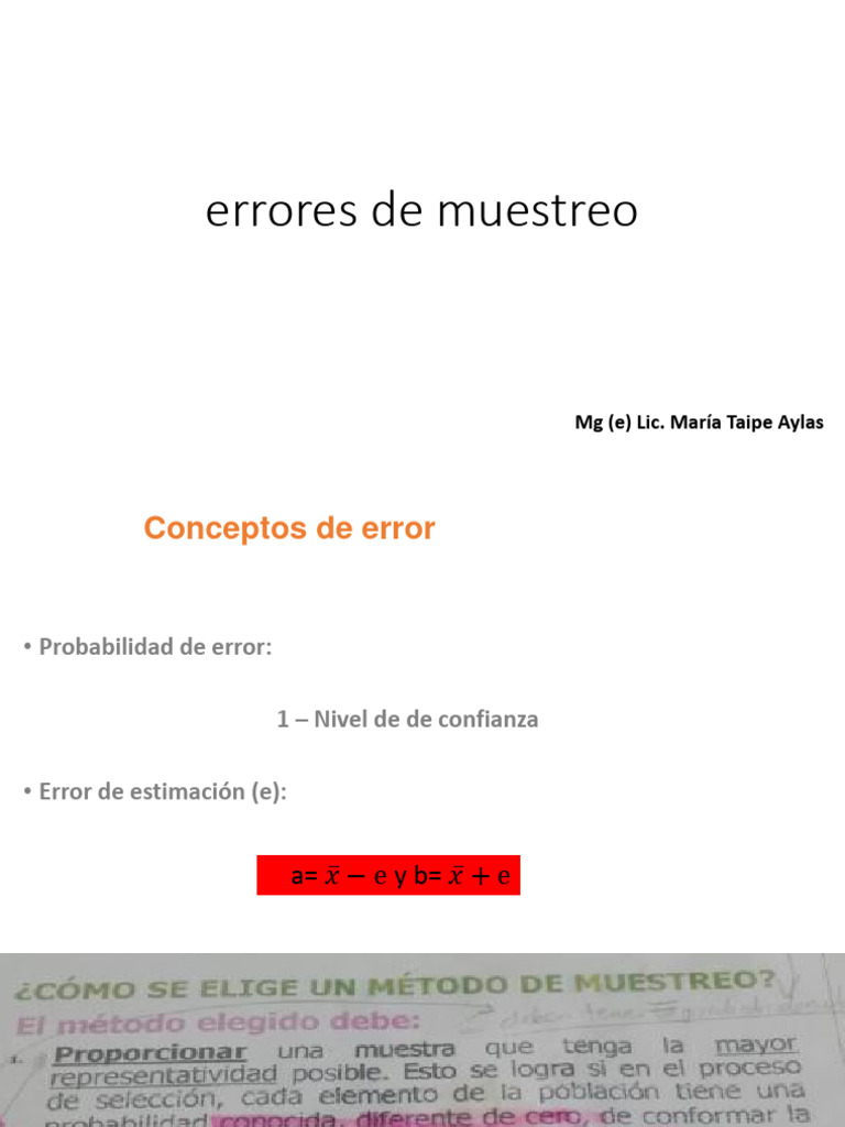 Clase 10 Tipos de Errores Muestrales | Descargar gratis PDF | Error ...