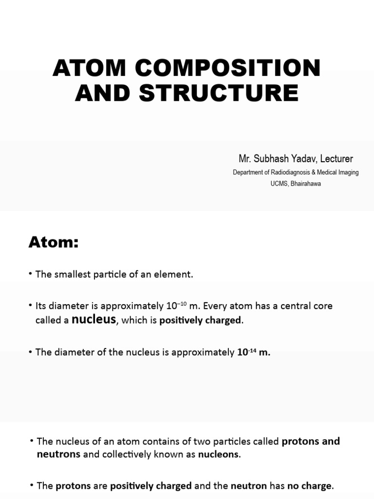 Atomic Structure | PDF | Atoms | Atomic Nucleus