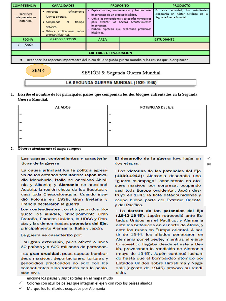 Póster Educativo: Segunda Guerra Mundial | PDF | Segunda Guerra Mundial ...