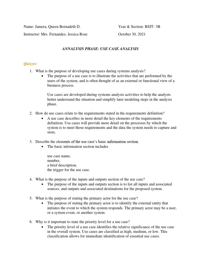 5 Annalysis Phase - Use Case Analysis | PDF | Use Case | System