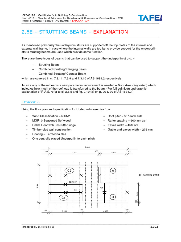 Strutting Beams in Roof Framing | PDF | Beam (Structure) | Roof