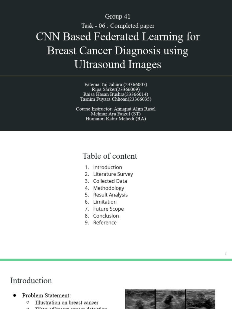 Task 06 - G41 - CNN Based Federated Learning For Breast Cancer Diagnosis Using Ultrasound Images ...
