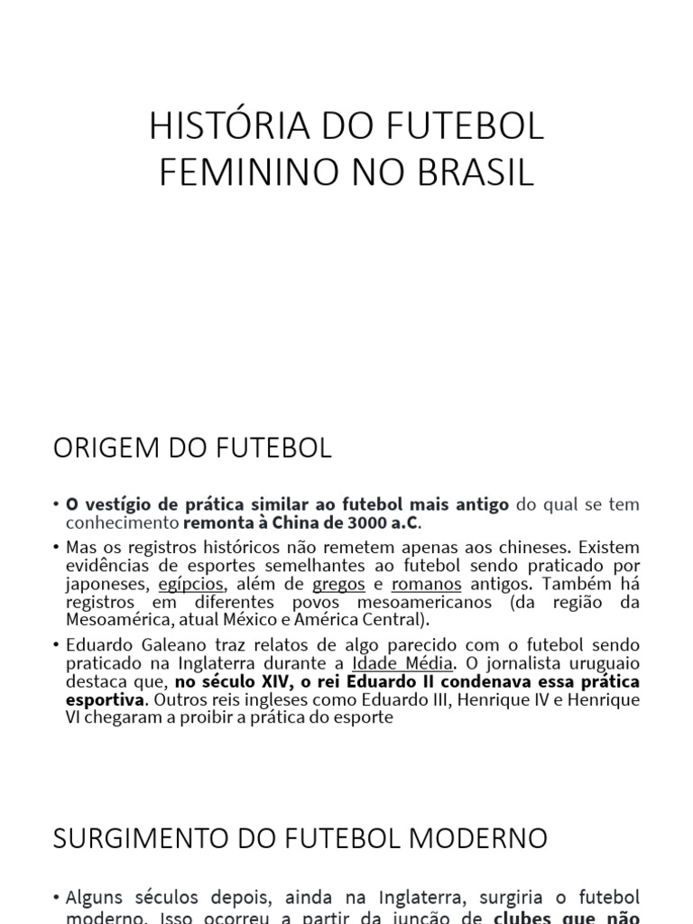 Historia Do Futebol No Brasil | PDF | Futebol | Copa do Mundo FIFA