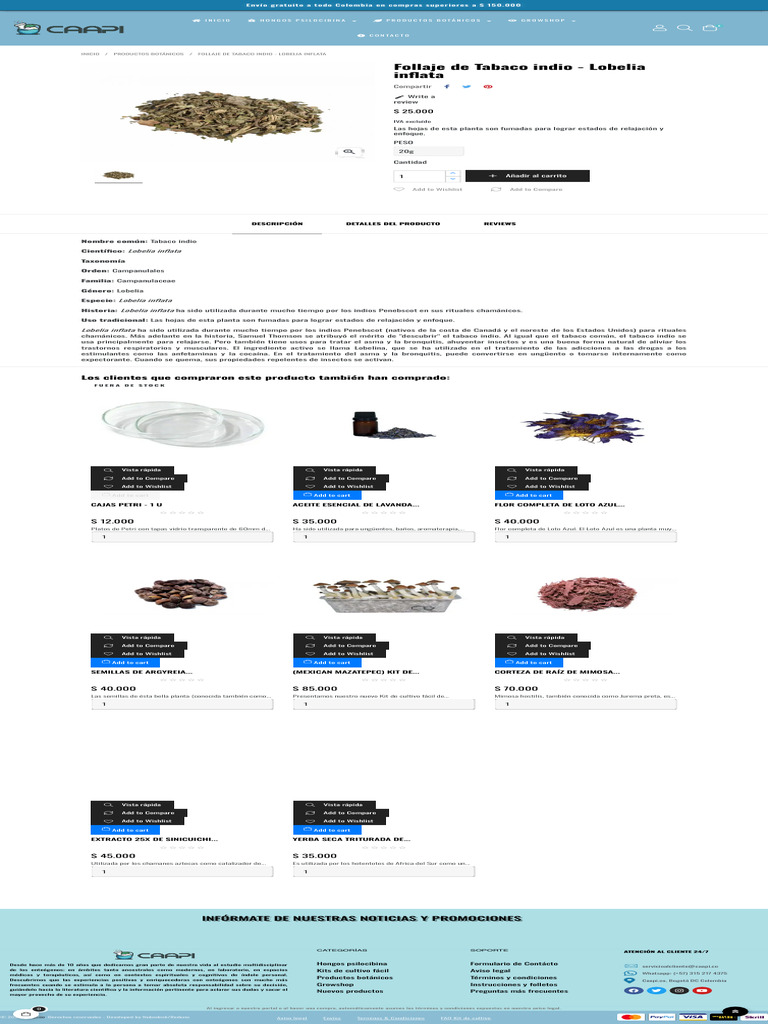 Follaje de Tabaco Indio - Lobelia Inflata | PDF