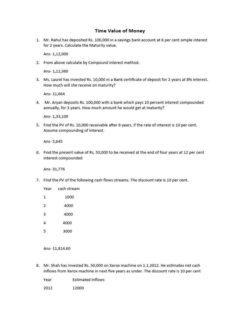 Module 2_TVM_QA | PDF | Interest | Present Value
