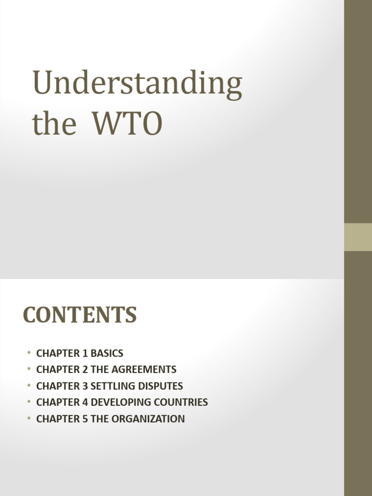 Lecture 2 - WTO | PDF | Dumping (Pricing Policy) | World Trade Organization