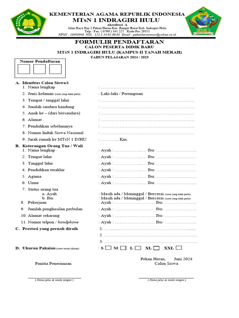Update Formulir Dan Surat Pernyataan PPDB | PDF