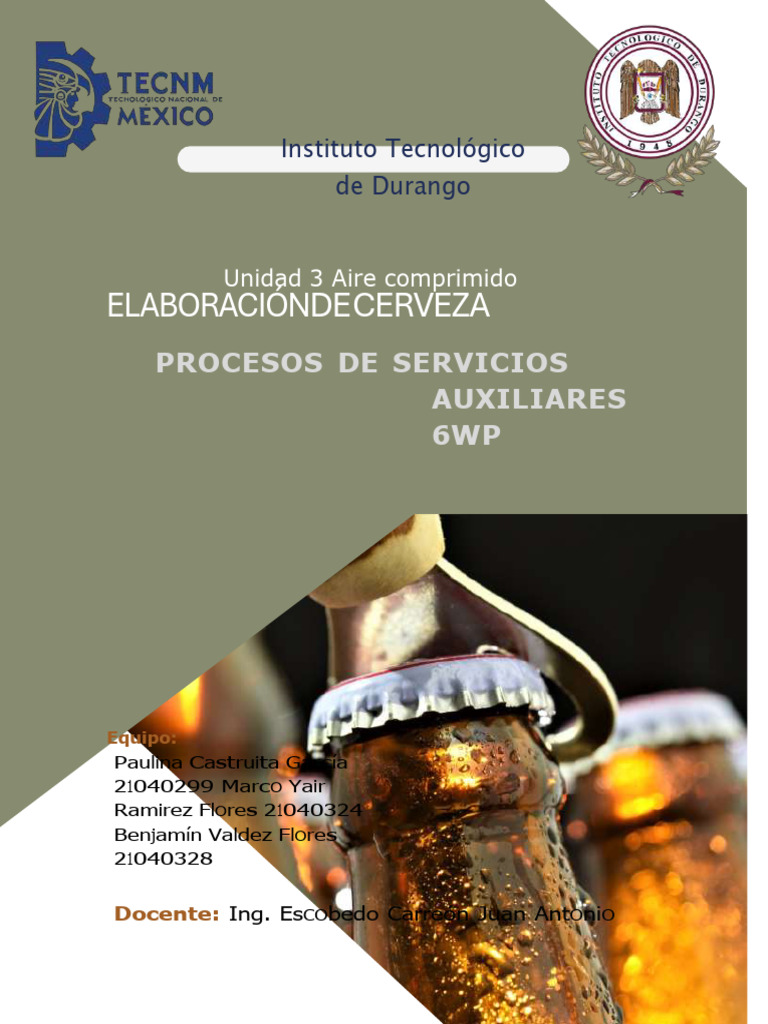 Unidad 3 Aire Comprimido | PDF | Cerveza | Tubería (transporte de fluidos)