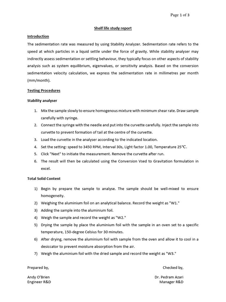 Product Shelf Life | PDF | Ph | Chemistry