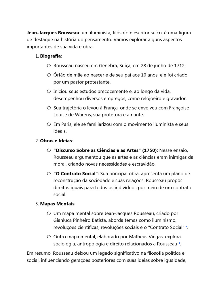 Mapa Mental de Jean Jacques | PDF