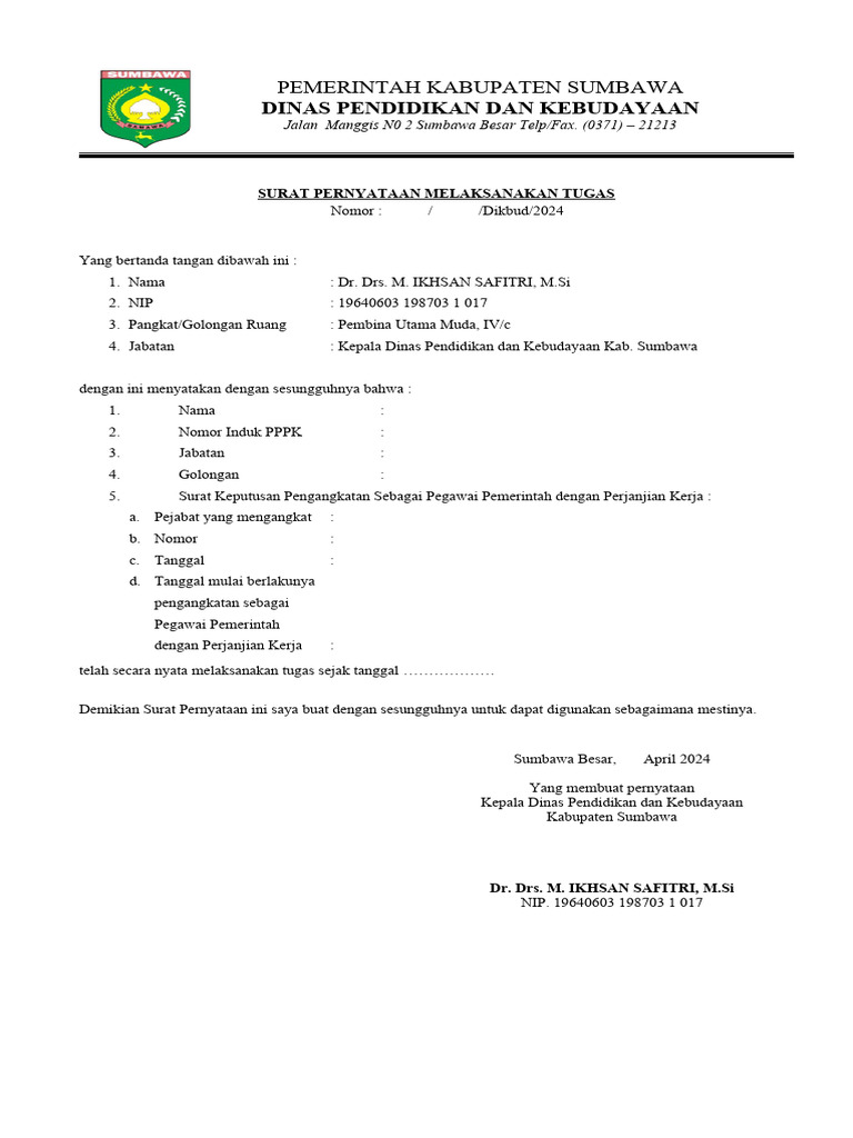 Format SPMT PPPK 2024 | PDF